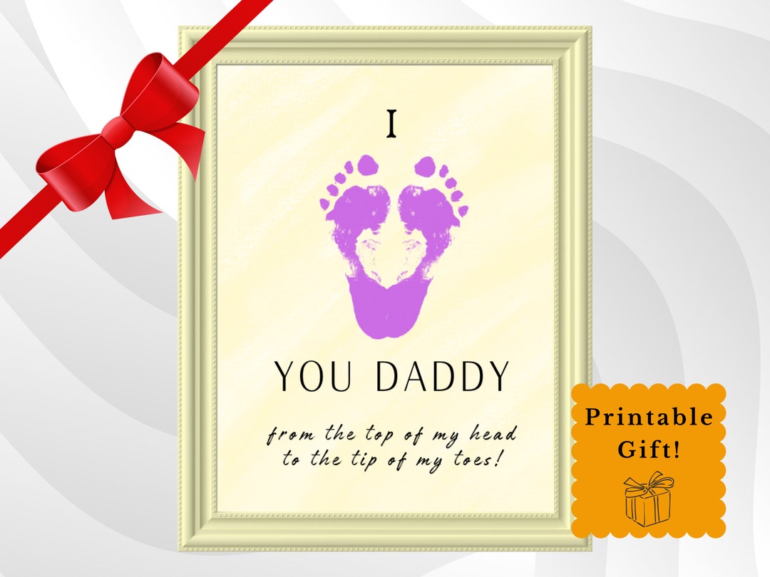 I Heart Daddy From Head to Toes DIY Handprint, Father's Day Gift for ...