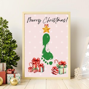 Christmas Handprint Footprint Art Craft Set of 4, Christmas Gift ...