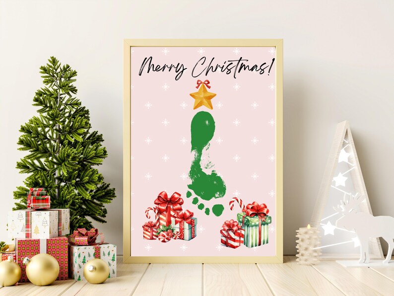 Christmas Handprint Footprint Art Craft Set of 4, Christmas Gift ...