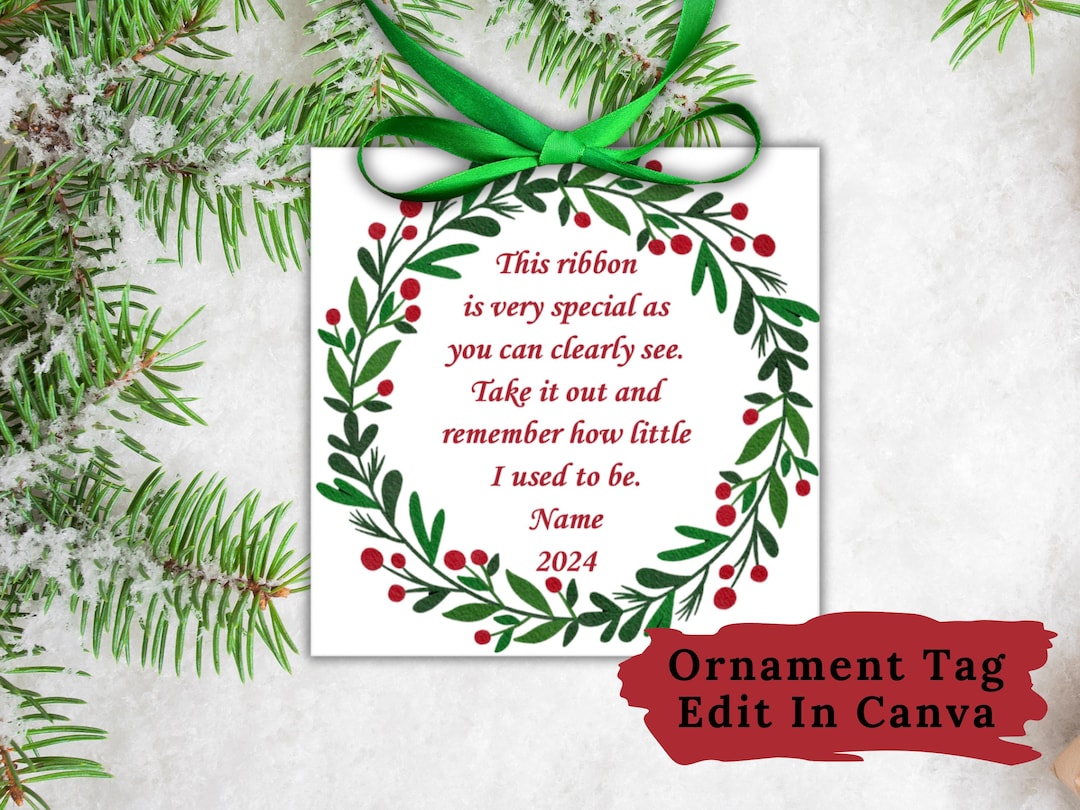 Editable Ribbon Tag,same Size as Me,ribbon Ornament, Classroom Mom ...