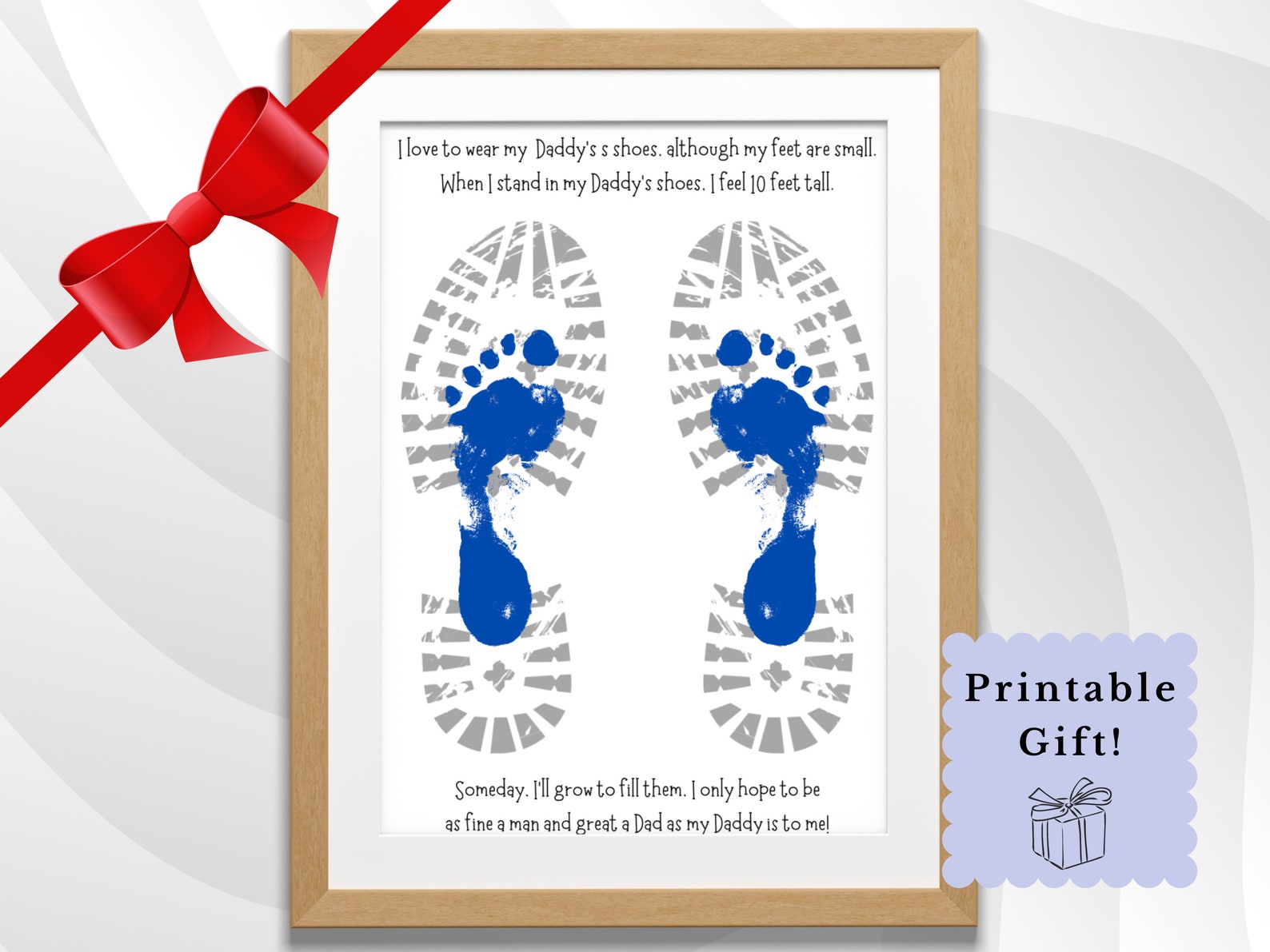 Fathers Day Footprint Gift for Daddy, Footprint Art Craft, Poem Print ...