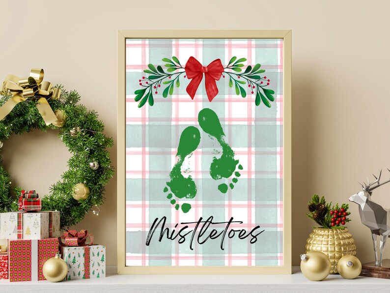 Christmas Handprint Footprint Art Craft Set of 4, Christmas Gift ...
