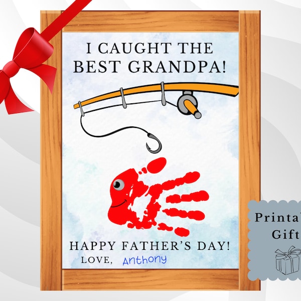 Fathers Day Best Grandpa Handprints - Etsy