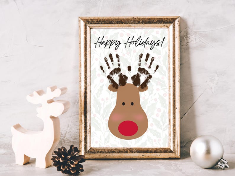 Christmas Handprint Footprint Art Craft Set of 4, Christmas Gift ...