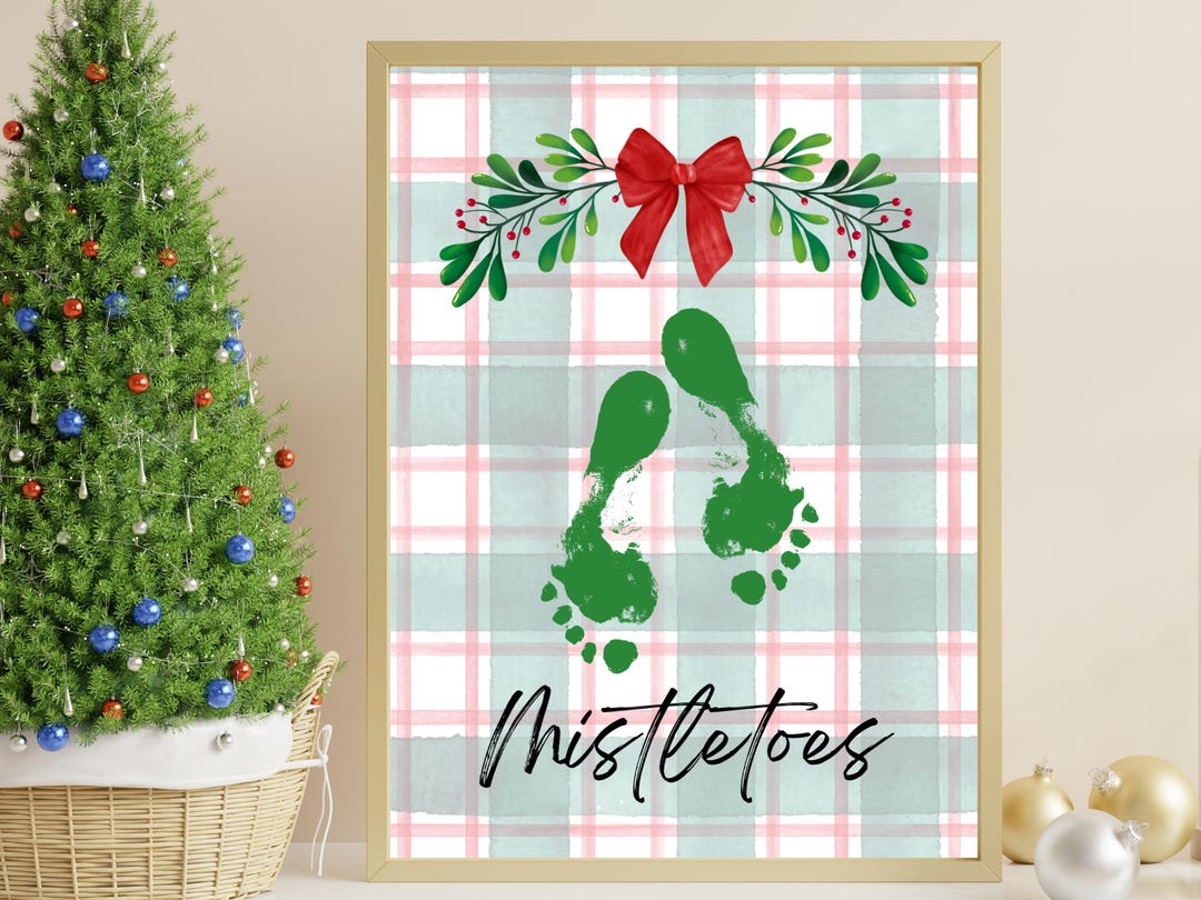 Mistletoes Christmas Footprint Art Craft, Christmas Gift Grandparents ...