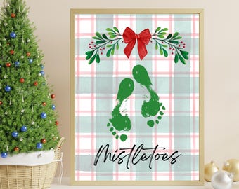 Let It Snow Christmas Footprint Snowman Art Craft, Christmas ...