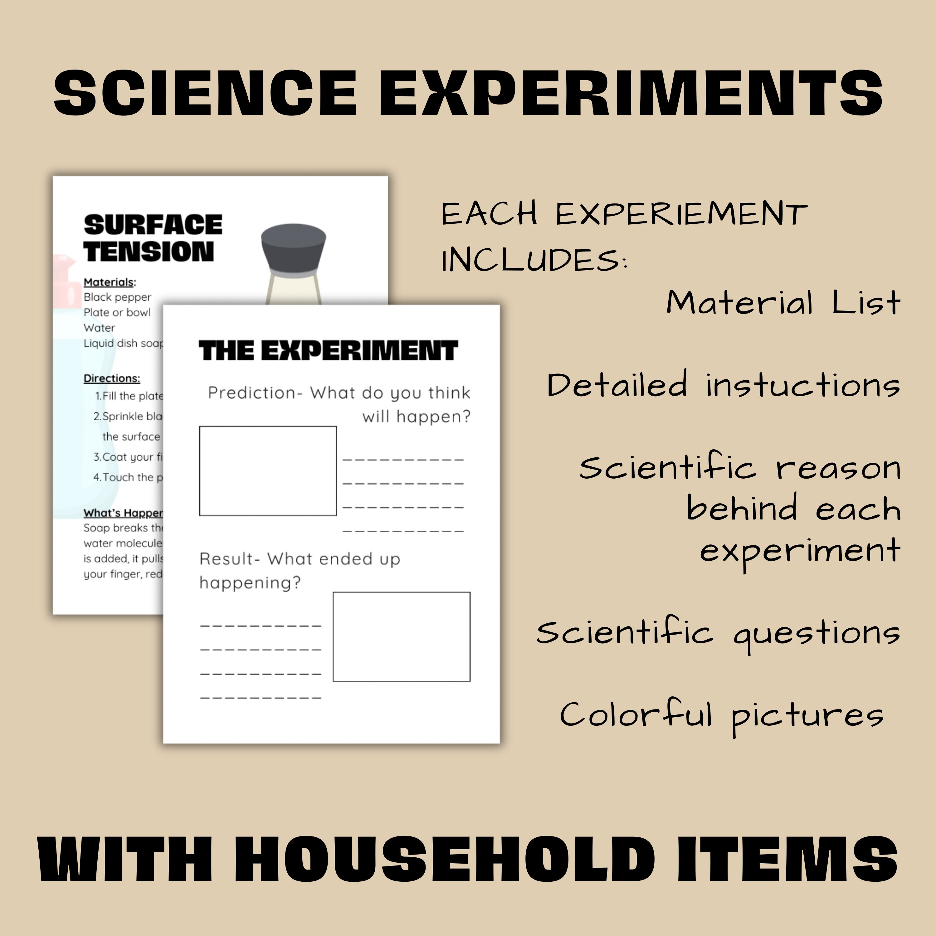 My Science Experiments Workbook: Unleash Creativity With Home - Etsy