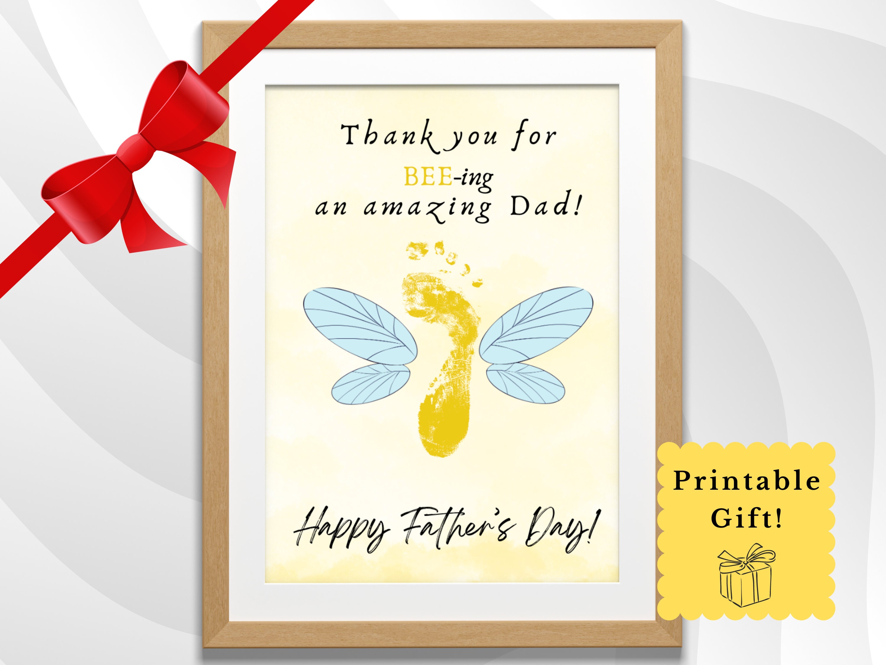 Thank You for Bee-ing an Amazing Dad Father's Day Footprint Art Gift ...