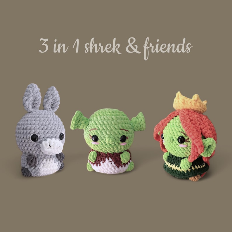 Easy Crochet Plushies / Shrek Crochet Pattern / Fiona Crochet Pattern ...
