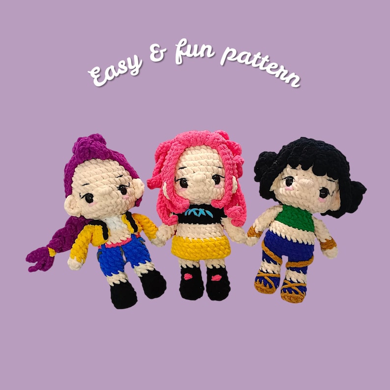 Demon Hunter Crochet Pattern | K-pop Inspired Amigurumi Dolls (PDF) - Etsy