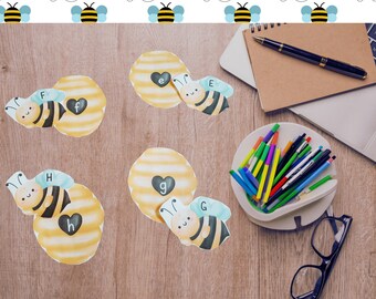Alphabet Matching, Uppercase & Lowercase, Letter Match Printable, Bee ...