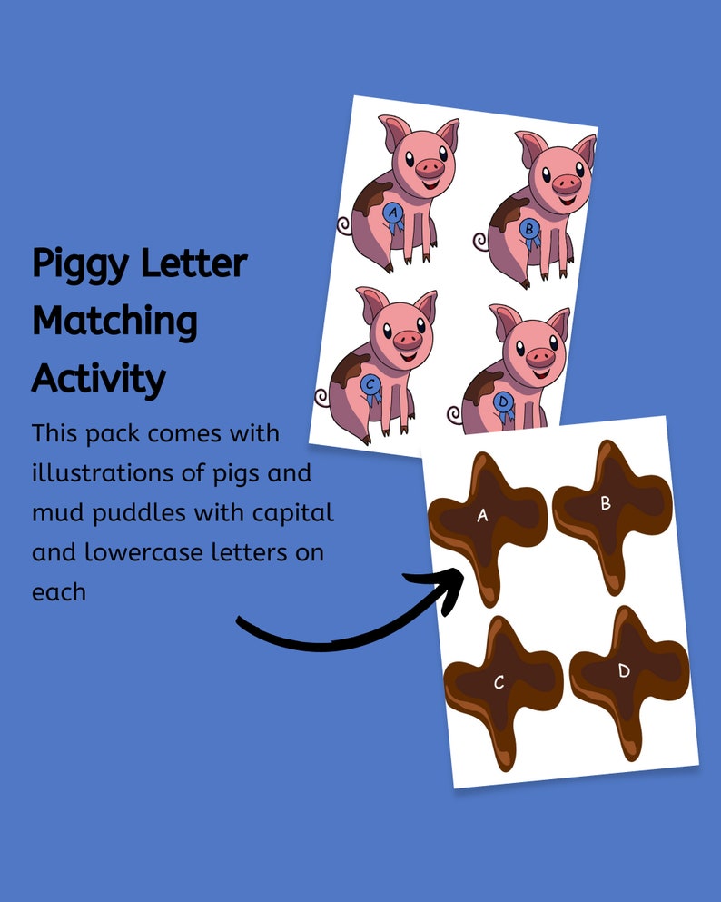 Piggy Letter Matching Activity - Etsy