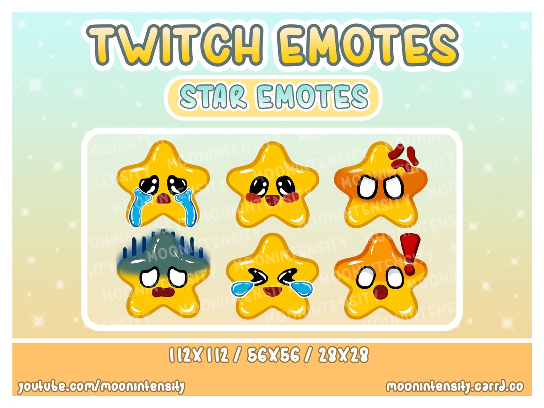 Cute Star Emotes - Twitch / Youtube / Facebook / Discord / Streaming - Etsy