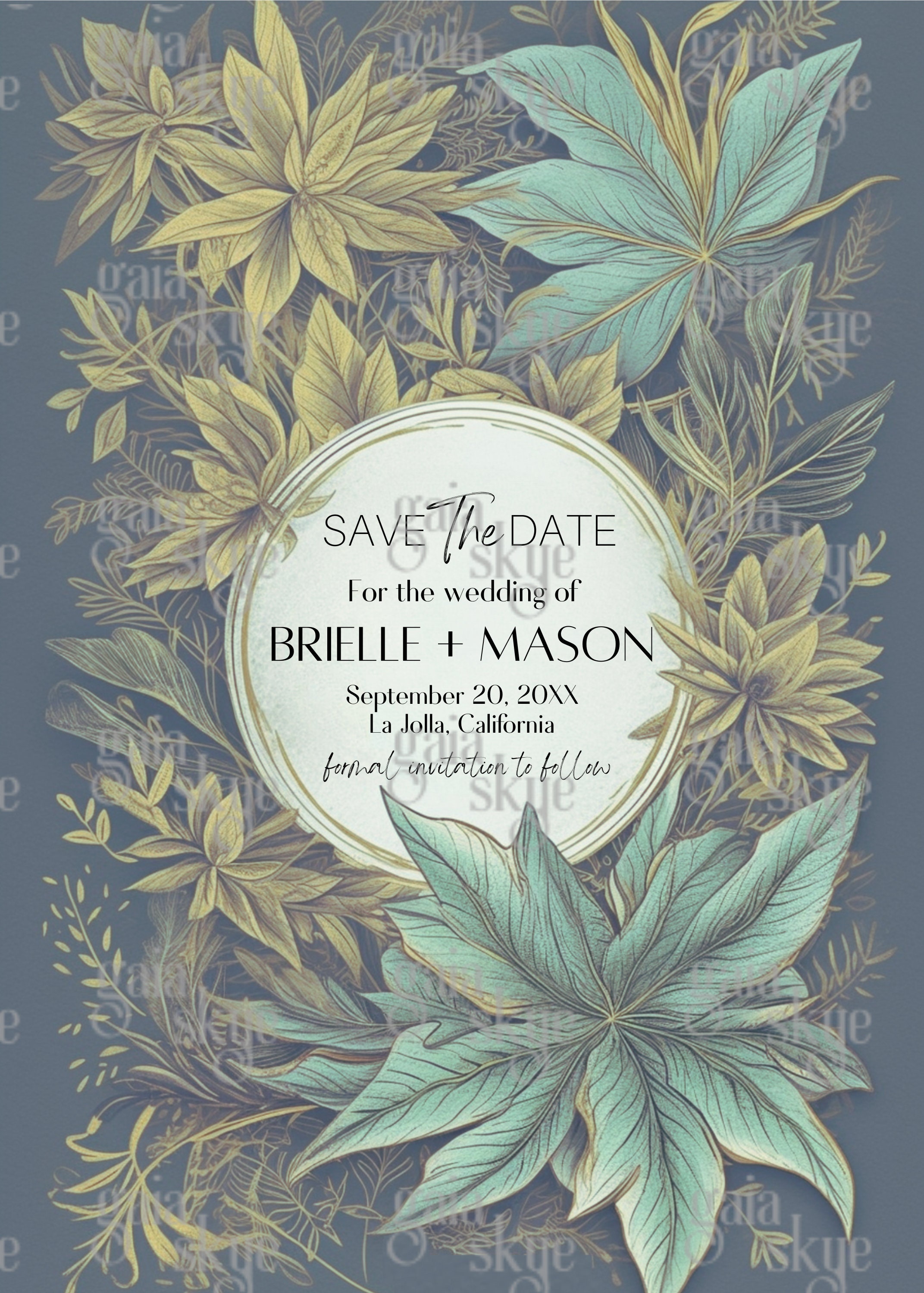 Elegant Cannabis Botanical Wedding Invitation Template (digital) - Etsy