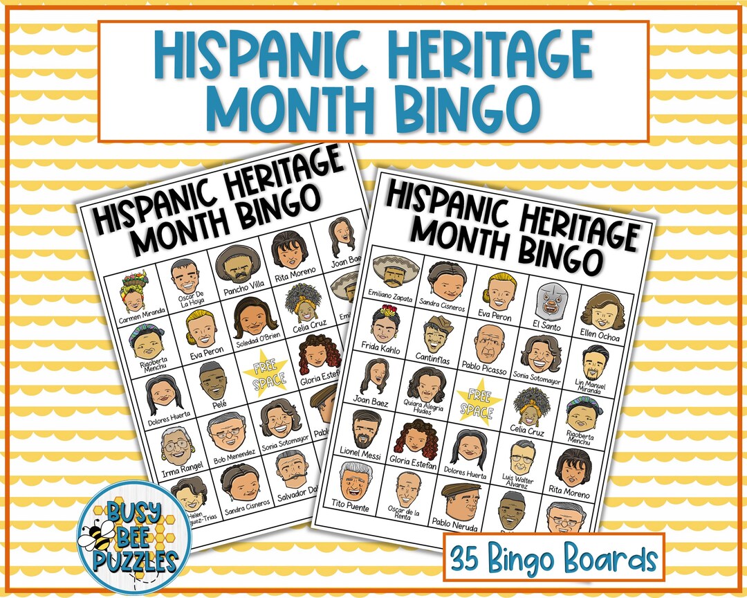 Hispanic Heritage Month Bingo Game 35 Unique Cards, 2 Differentiated ...