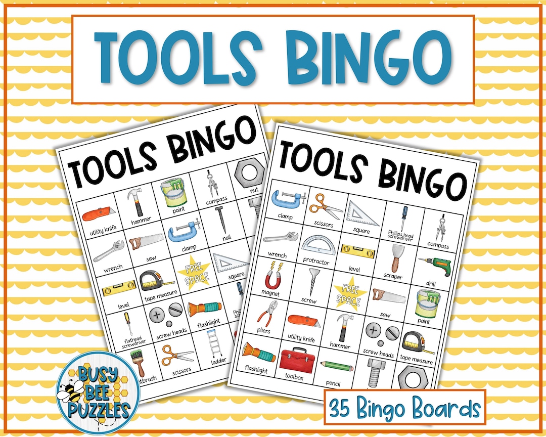 Toolbox Tools Bingo Game - 35 Unique Cards - Digital and Print Calling ...