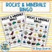 Rocks and Minerals Bingo Game - 35 Unique Cards - Digital and Print ...