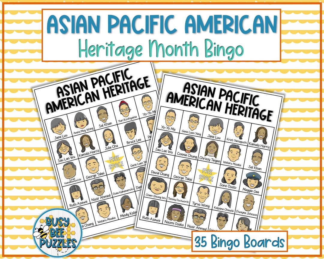 Asian Pacific American Heritage Month AAPI Bingo Game - Differentiated ...