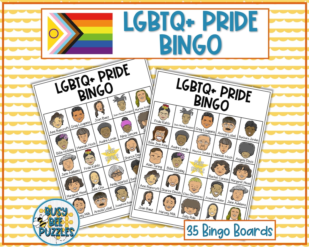 LGBTQ+ Pride Bingo Game - LGBT History Month - 35 Unique Cards ...