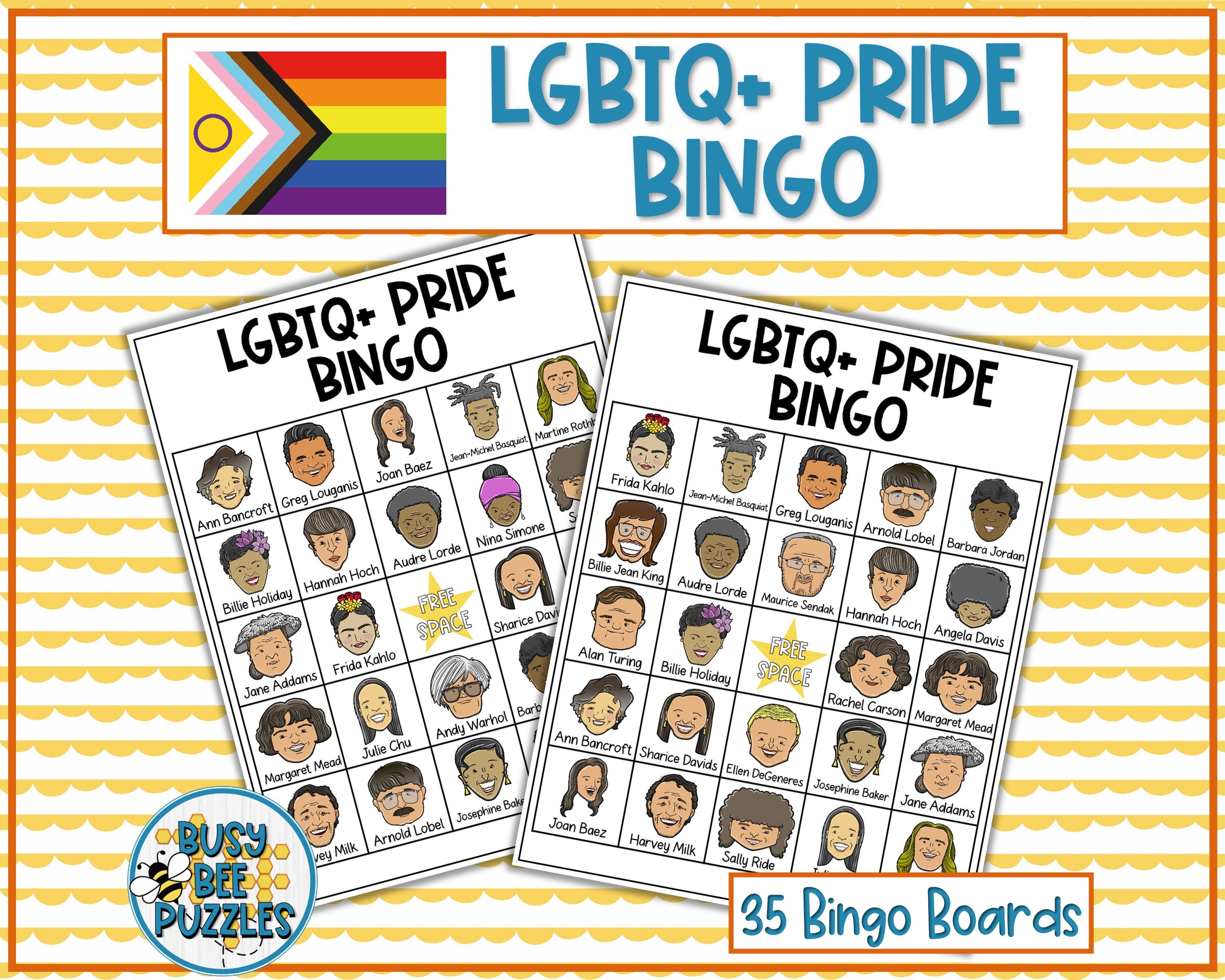 LGBTQ+ Pride Bingo Game - LGBT History Month - 35 Unique Cards ...