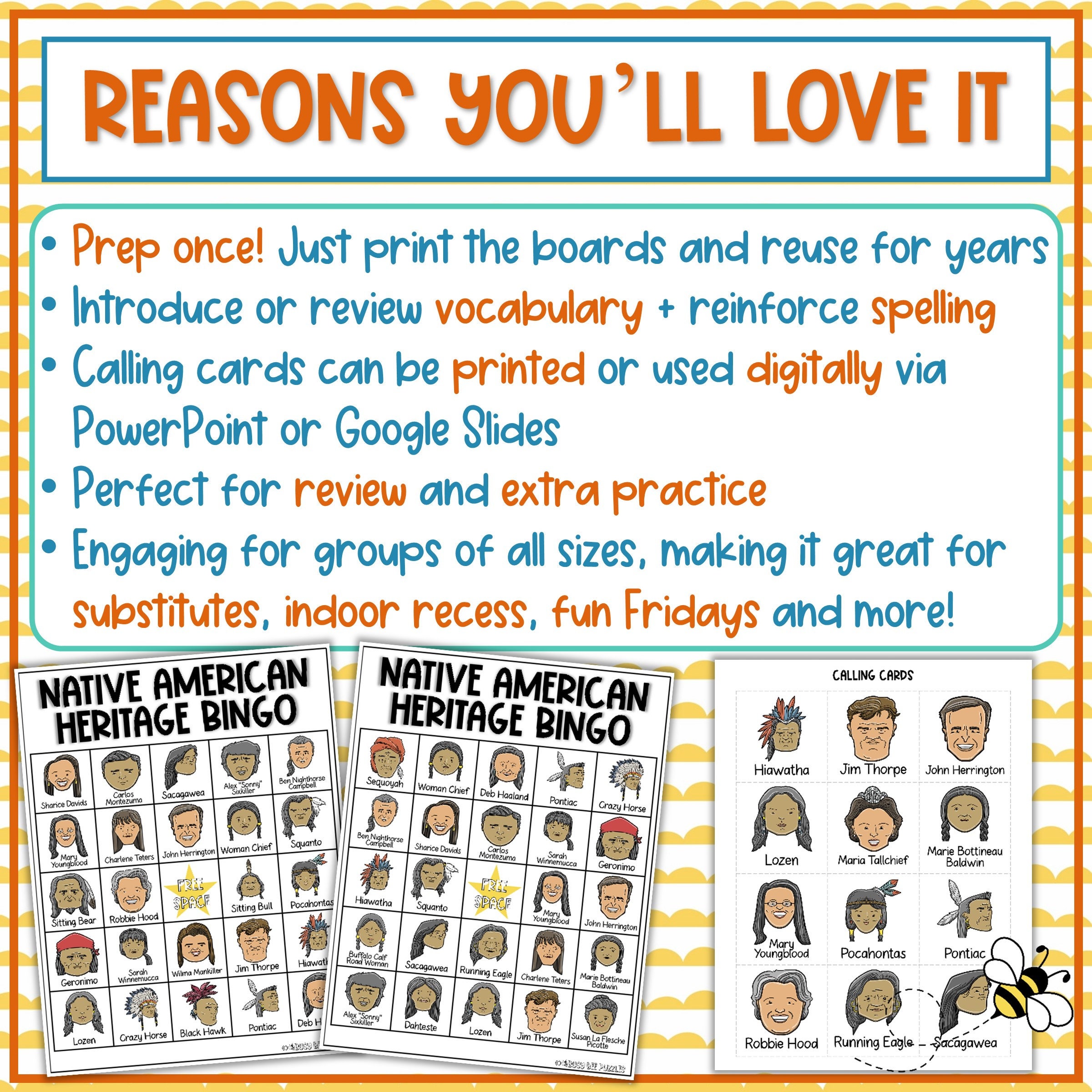 Native American Heritage Month Bingo Game - 35 Unique Cards, 2 ...