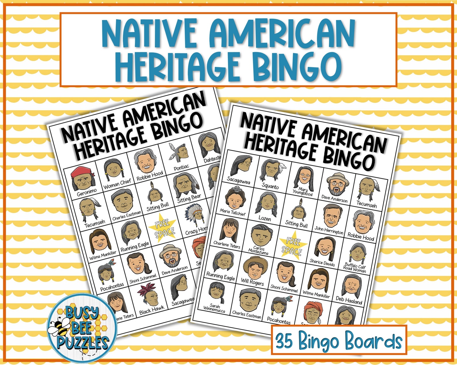Native American Heritage Month Bingo Game - 35 Unique Cards, 2 ...