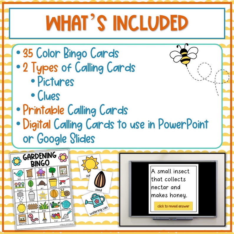 Spring Gardening Bingo Game - 35 Unique Cards - 2 Sets of ...