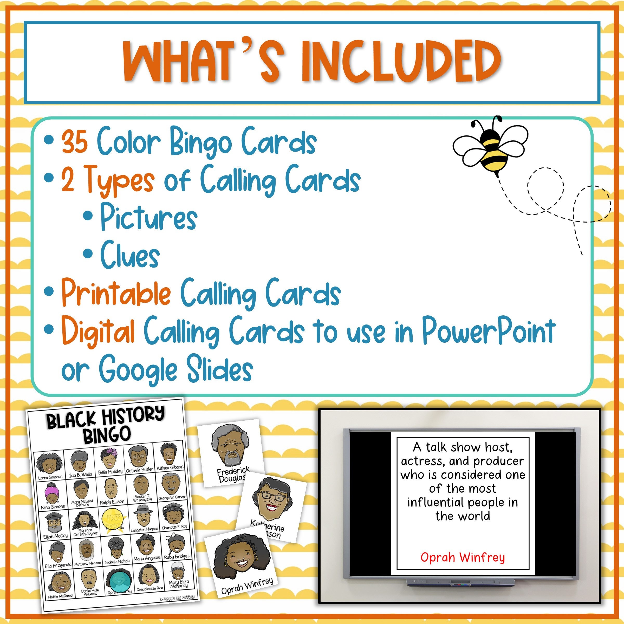 Black History Bingo Game - 35 Unique Cards, 2 Differentiated Sets of ...