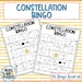 Astronomy Constellation Bingo Game - 35 Unique Cards, 2 Differentiated ...