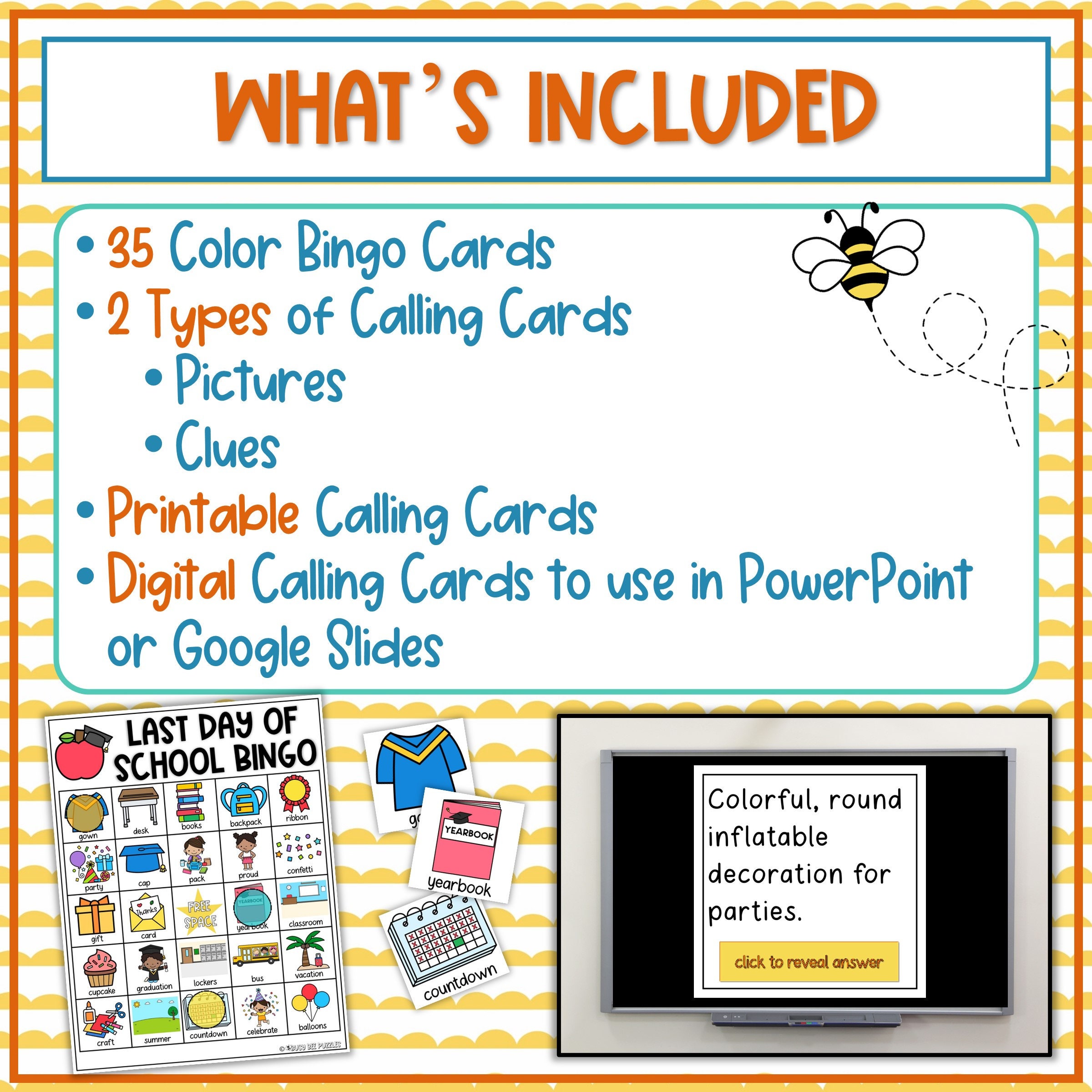 Last Day of School Bingo Game - 35 Unique Cards - Differentiated ...