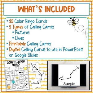 Astronomy Constellation Bingo Game - 35 Unique Cards, 2 Differentiated ...