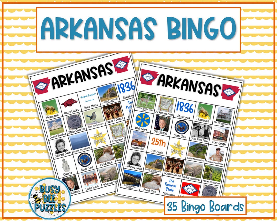Arkansas Bingo Game - 35 Unique Cards With Real Pictures - Digital and ...