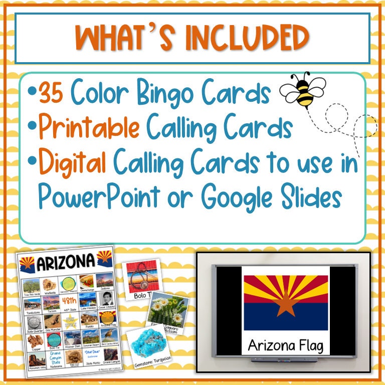 Arizona Bingo Game - 35 Unique Cards With Real Pictures - Digital and ...