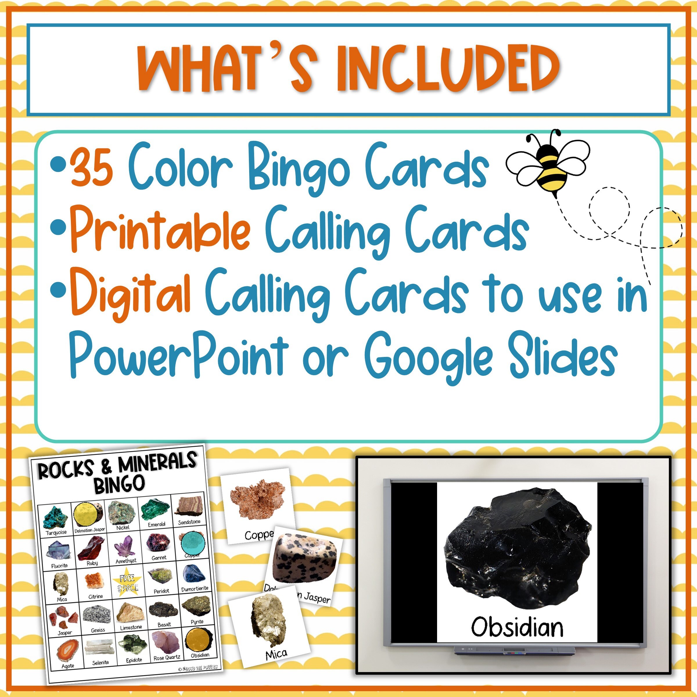 Rocks and Minerals Bingo Game - 35 Unique Cards - Digital and Print ...