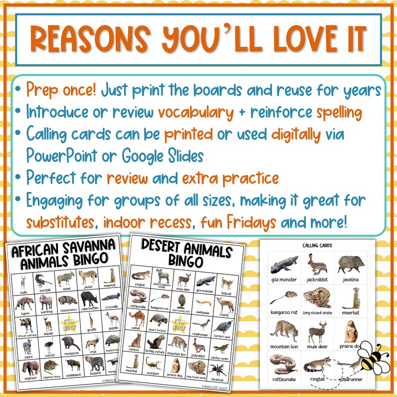 Animal Habitats Bingo Game Bundle Desert, Rainforest, Polar, Wetlands ...