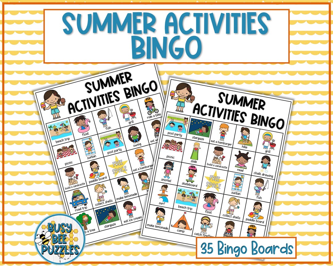 Summer Verbs Bingo Game - 35 Unique Cards - Differentiated Calling ...