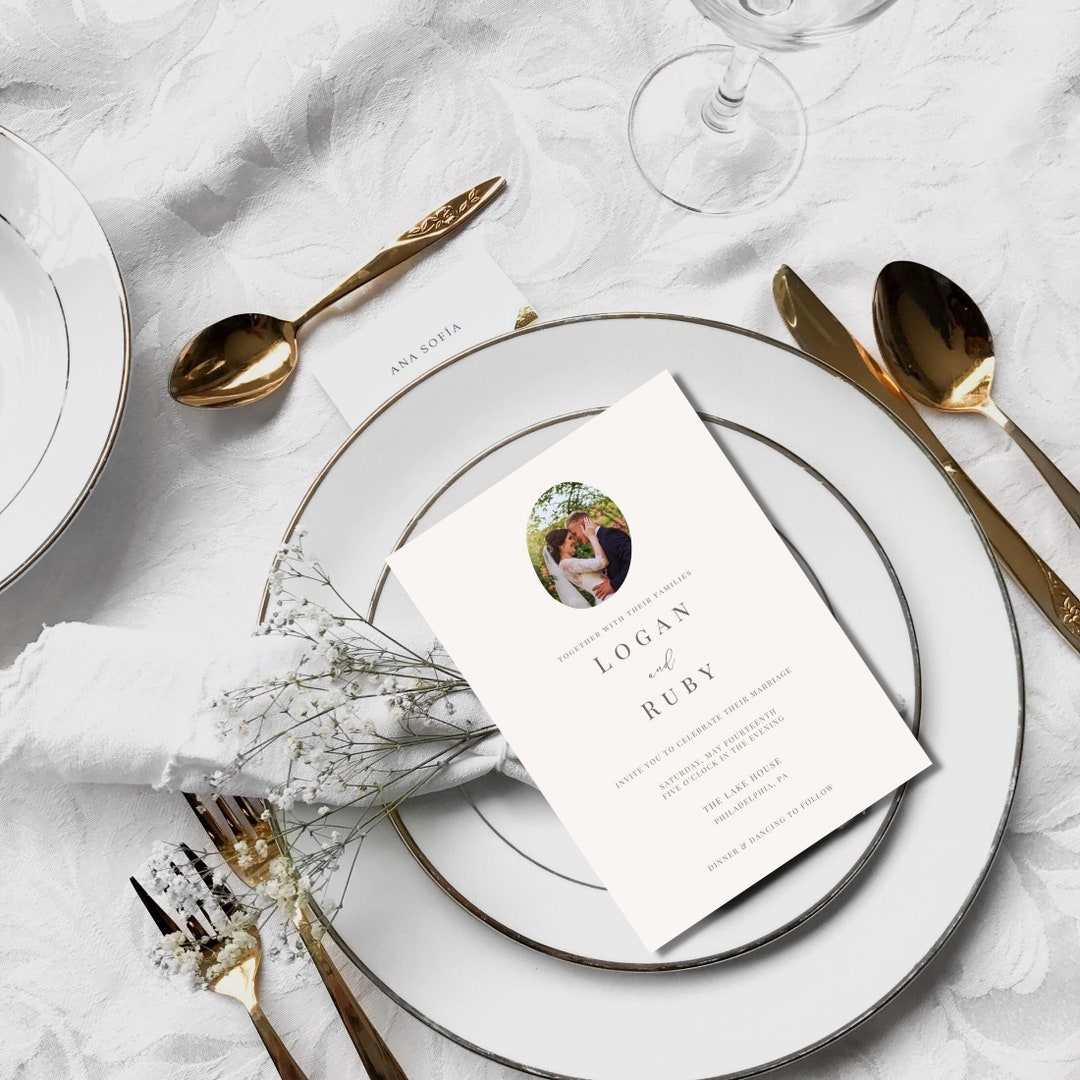 Photo Wedding Invitation Template: Customizable Event Invite (digital ...