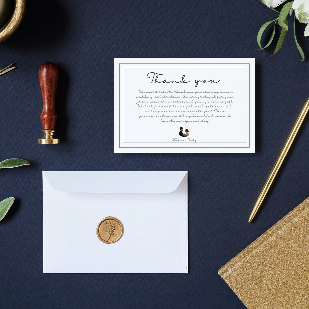 Classic Elegant Simple Thank You Card Template, Printable Classic Thank ...