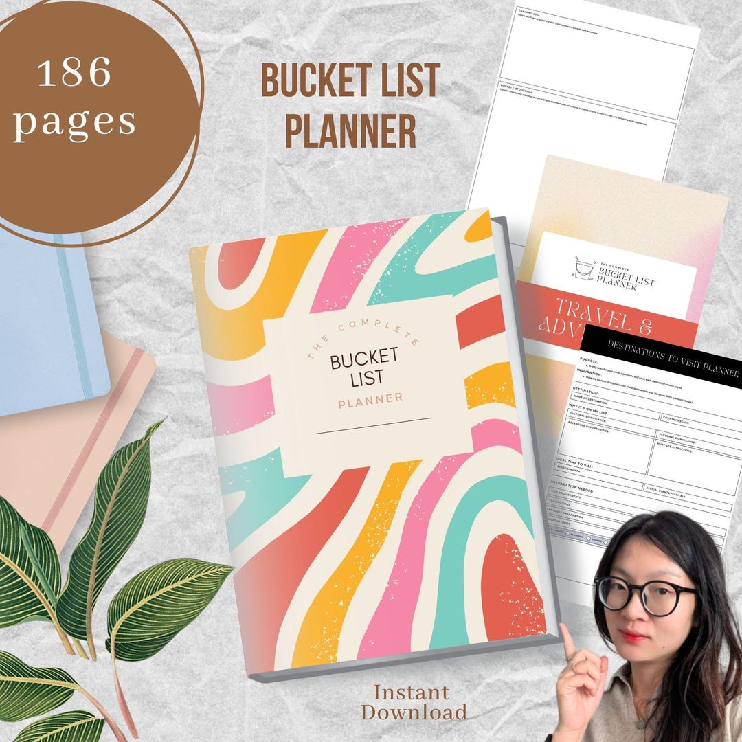 Bucket List Journal | Life Goals Planner | Travel + Adventure Tracker ...