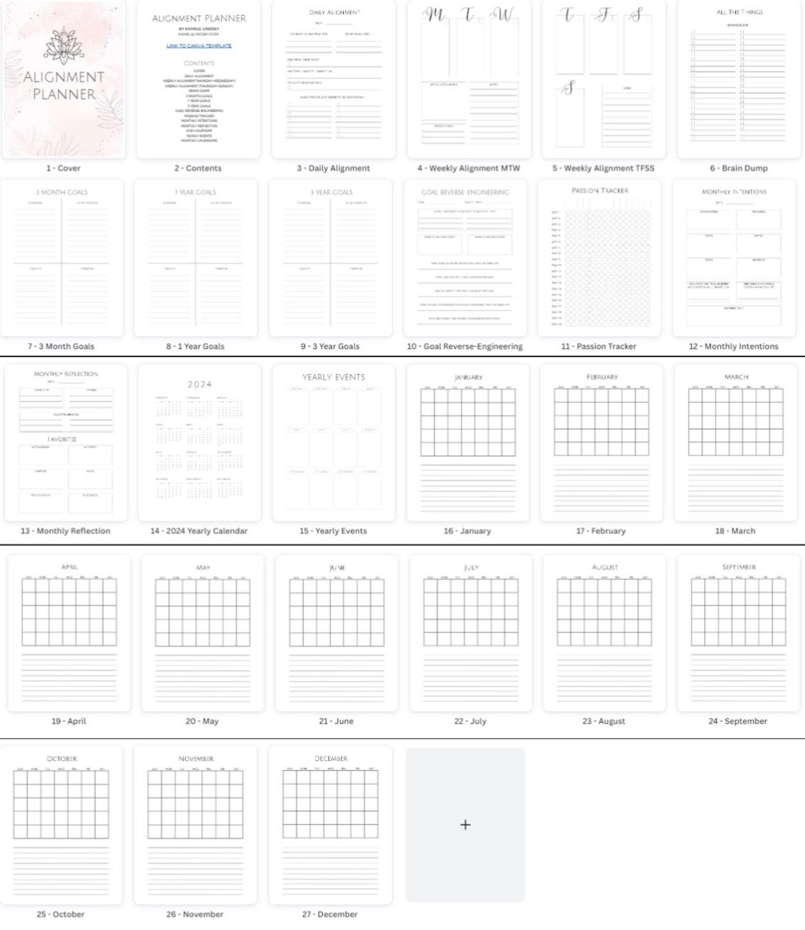 Printable Alignment Planner | Customizable Agenda, Goal Setting ...