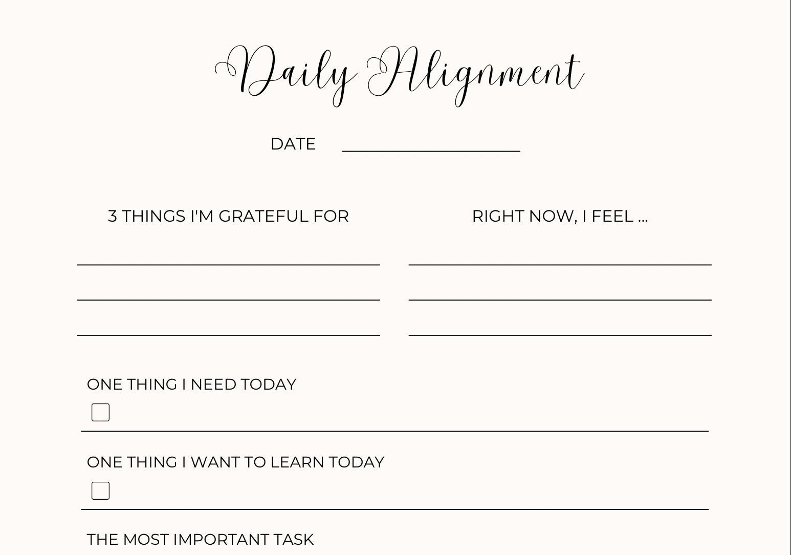 Printable Alignment Planner | Customizable Agenda, Goal Setting ...