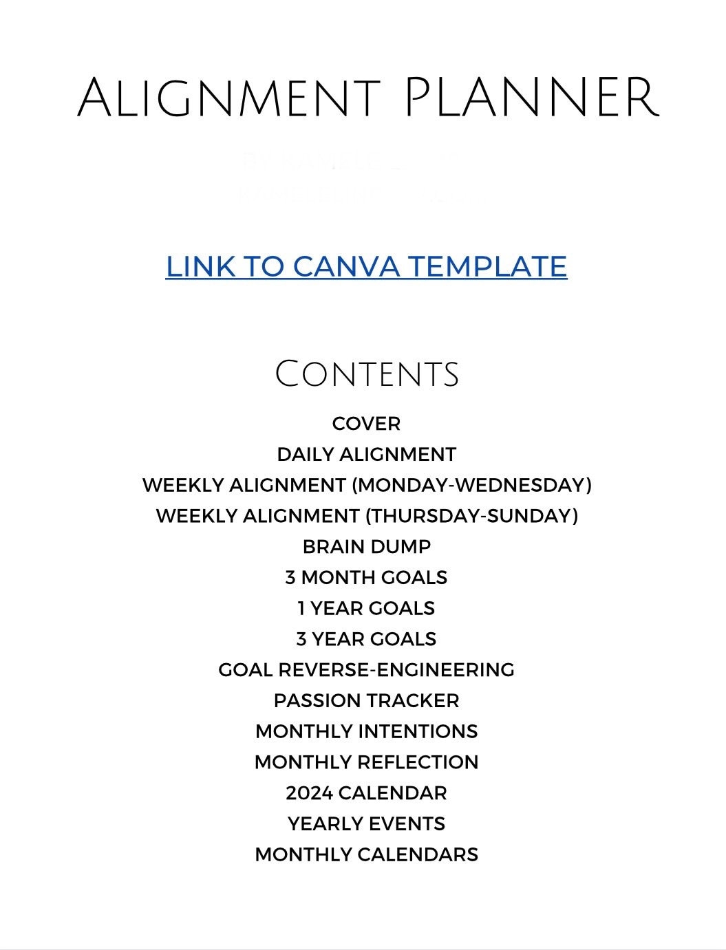 Printable Alignment Planner | Customizable Agenda, Goal Setting ...