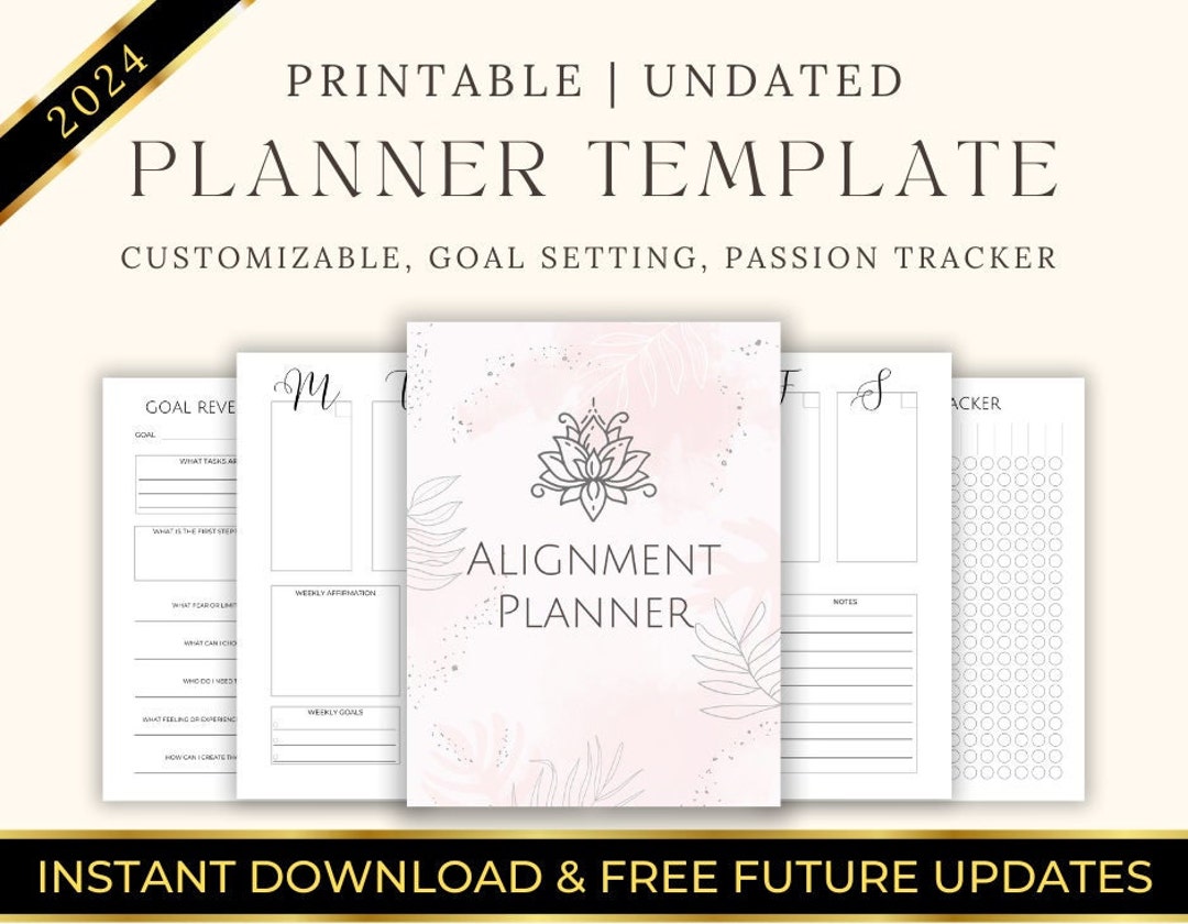Printable Alignment Planner | Customizable Agenda, Goal Setting ...