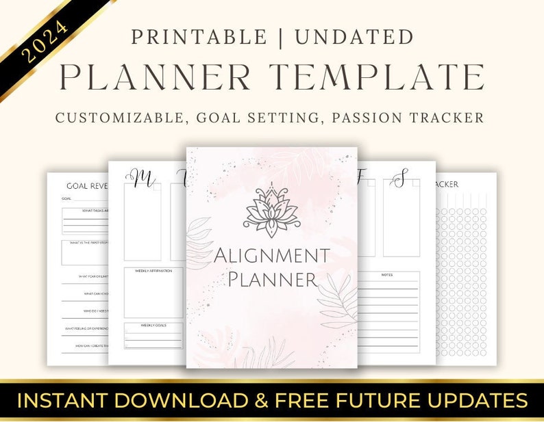 Printable Alignment Planner | Customizable Agenda, Goal Setting ...
