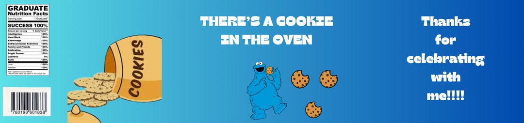 Baby Shower Cookie Monster Water Label - Etsy