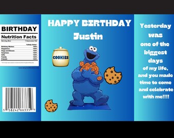 Cookie Monster Chip Bag Party Favor Label - Etsy