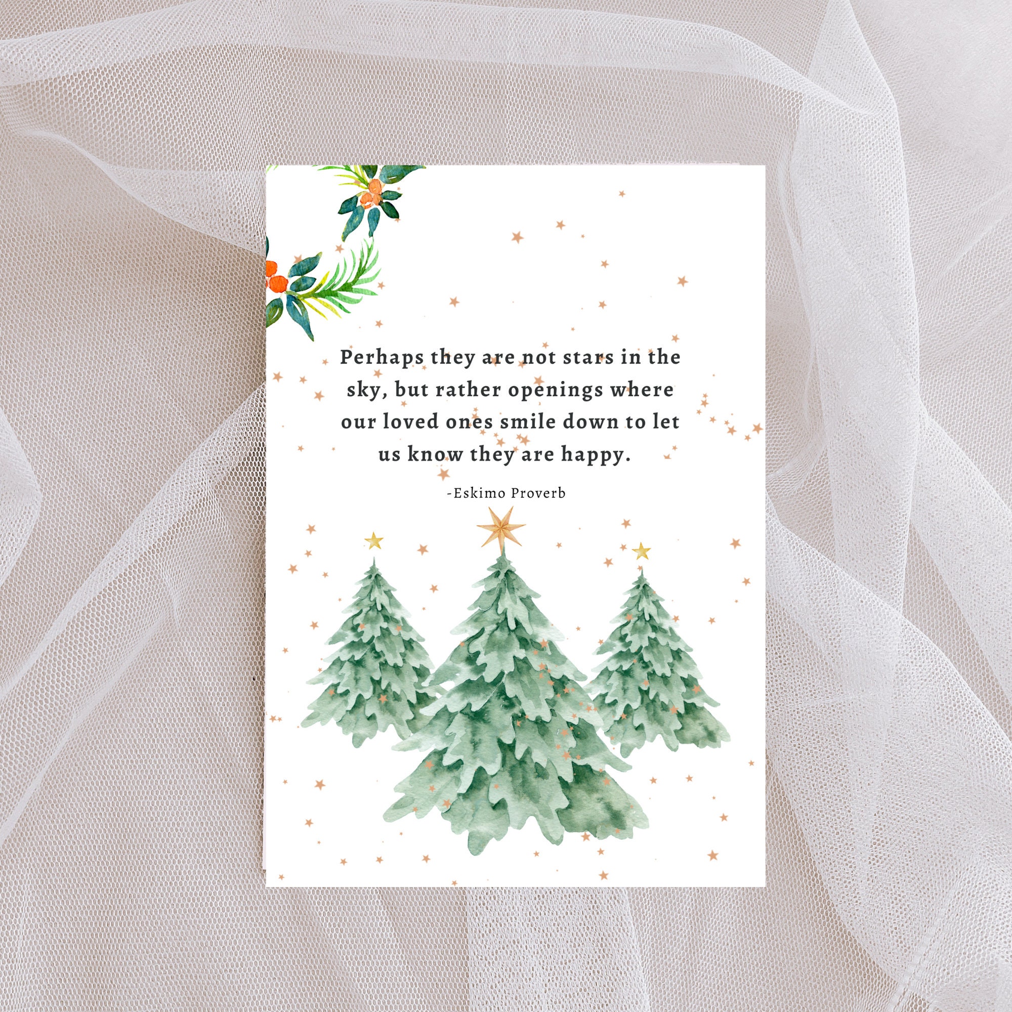 Printable Eskimo Proverb Sympathy Card, Grieving Friend Holiday Gift ...