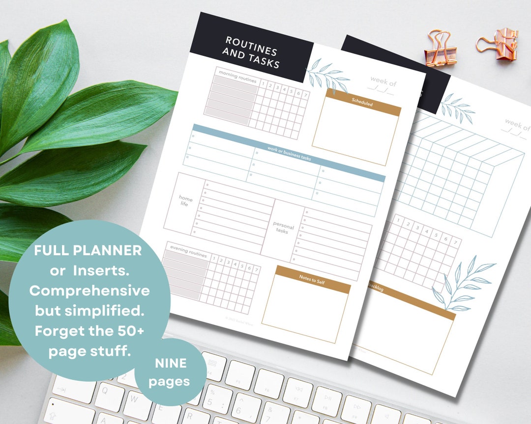 Streamlined Printable Planner Tracking Routines Tasks - Etsy