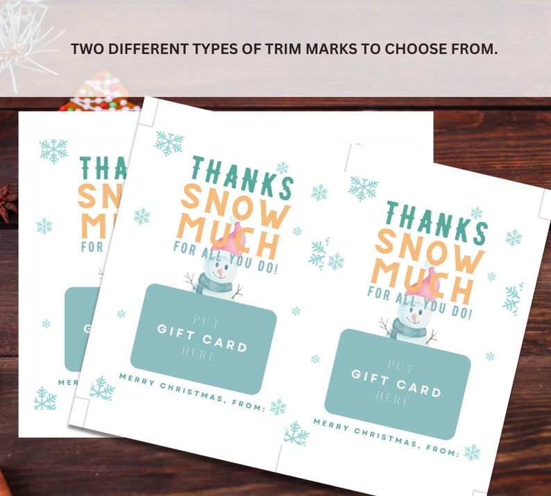 Printable Thank You Snow Much Christmas Gift Card Holder, Holiday Gift ...