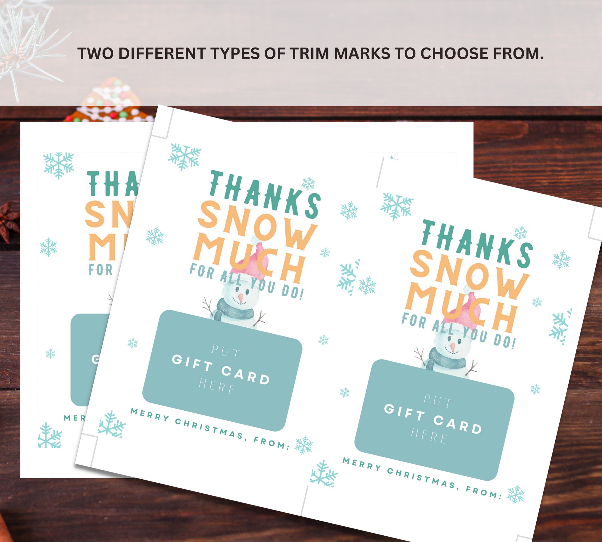 Printable Thank You Snow Much Christmas Gift Card Holder, Holiday Gift ...